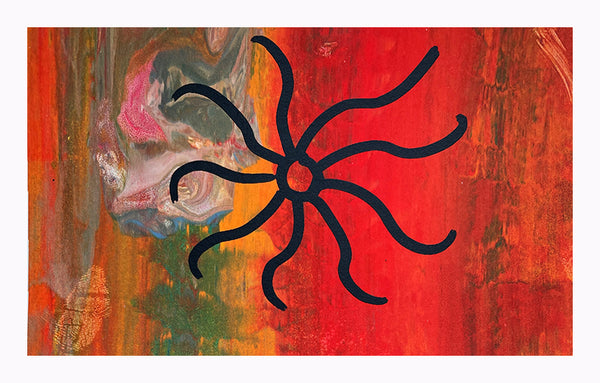 Monoprinted Art Card - Girl Negron – Community Access Art Collective